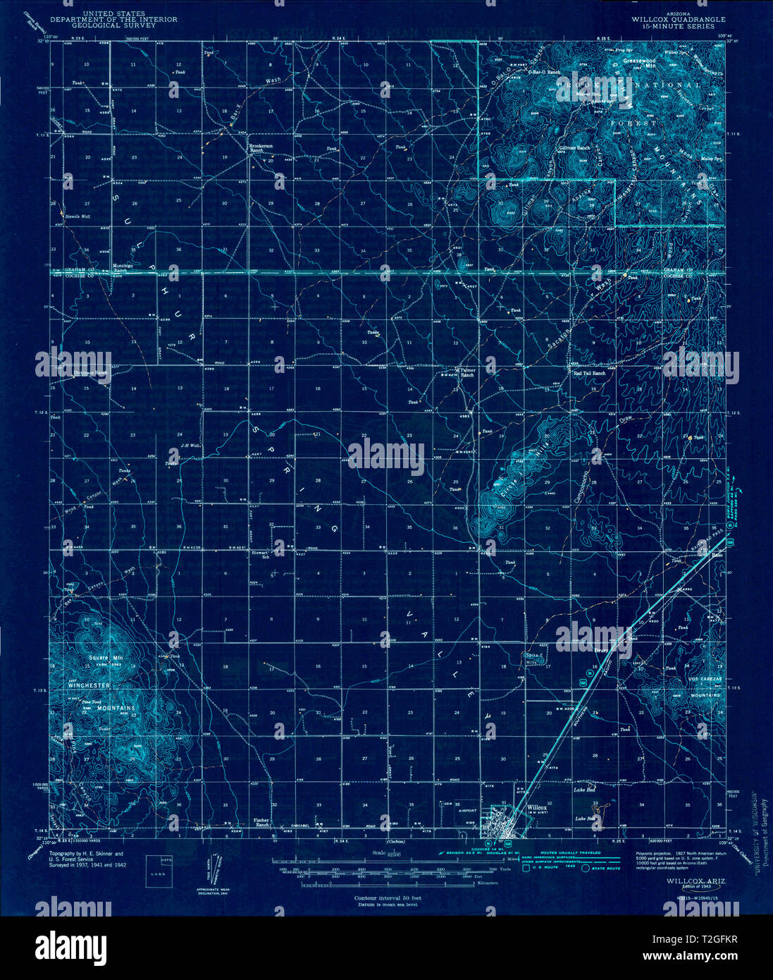 Willcox arizona map hi-res stock photography and images - Alamy