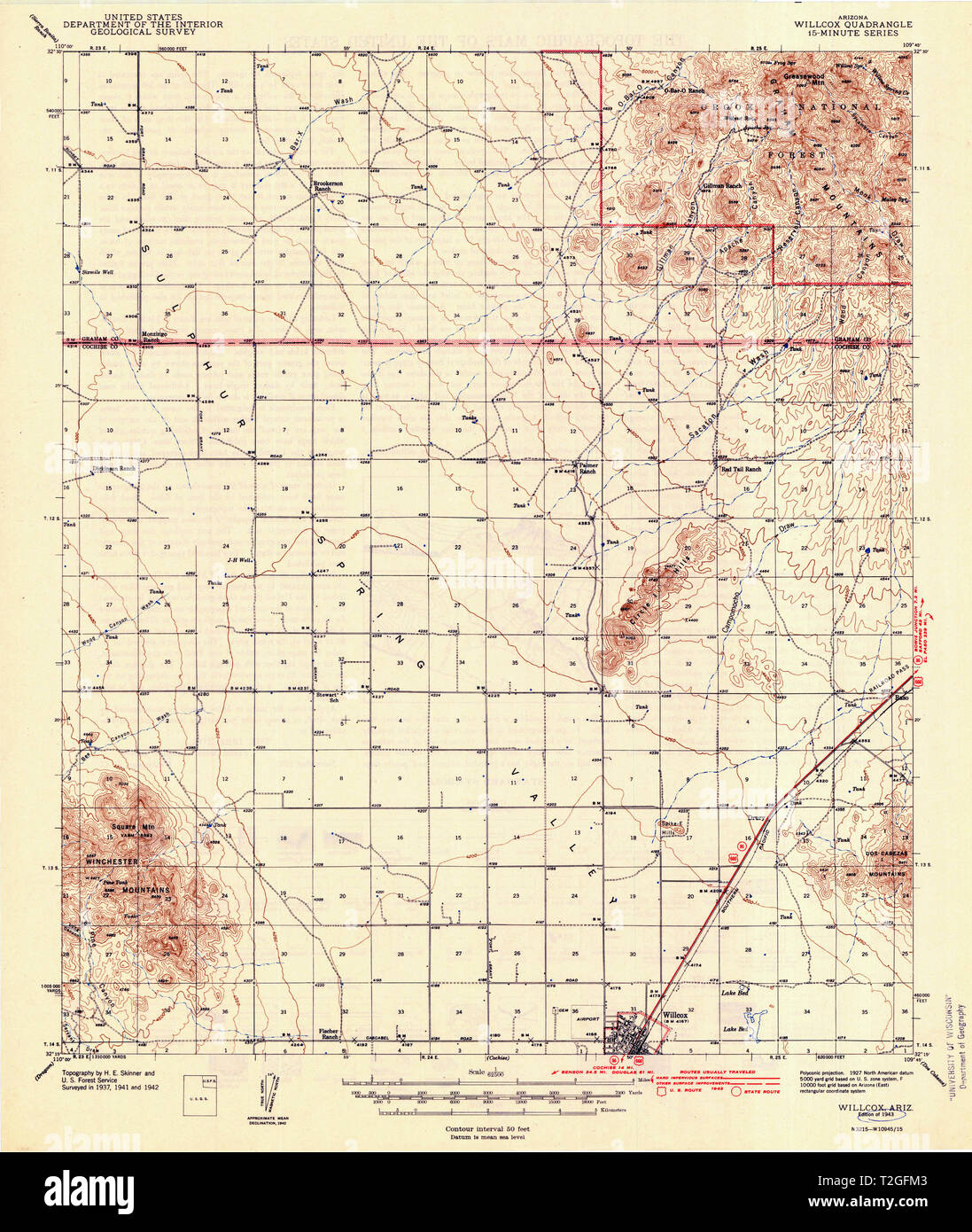Willcox arizona map hi-res stock photography and images - Alamy