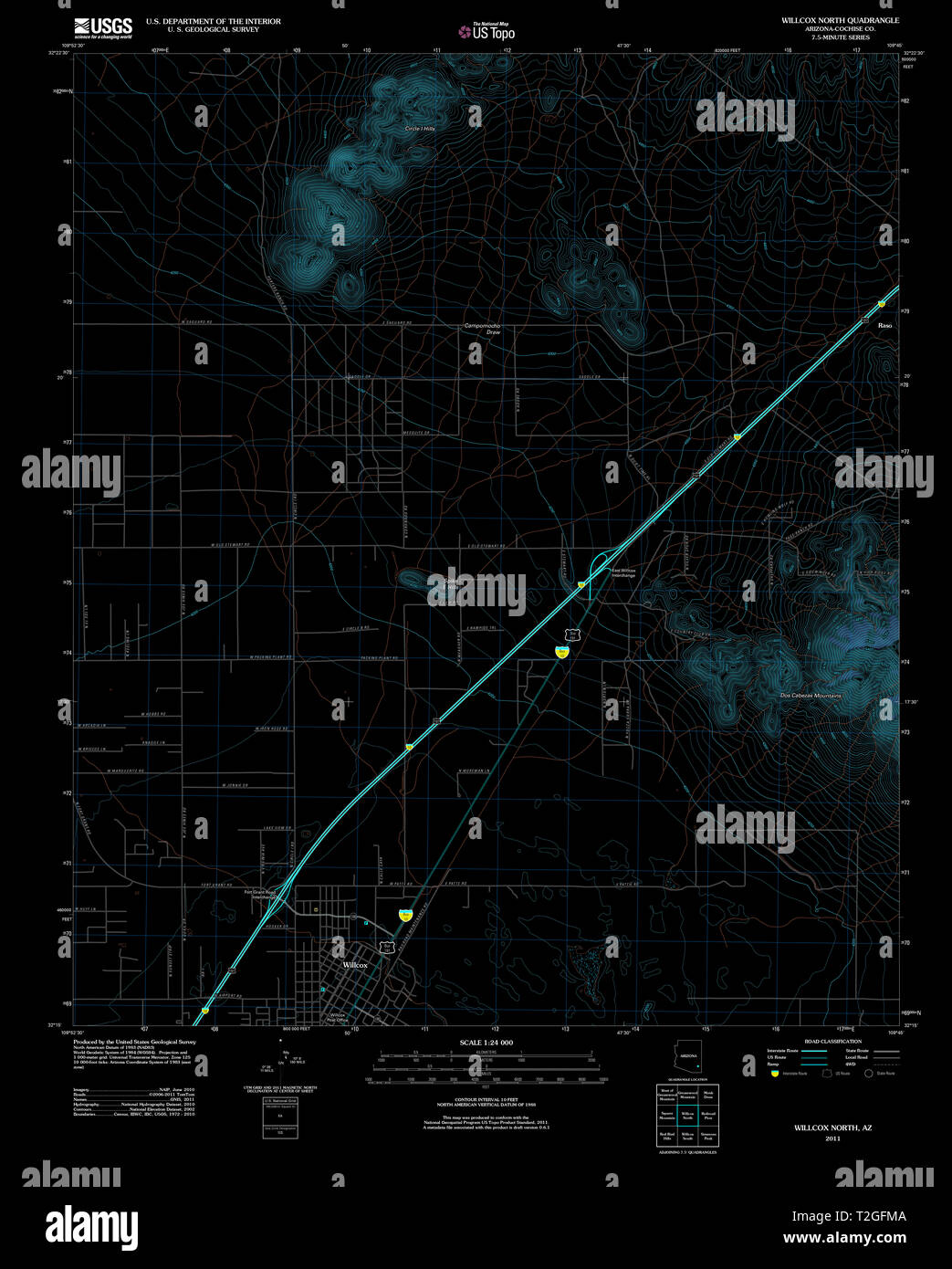 Map of willcox hi-res stock photography and images - Alamy