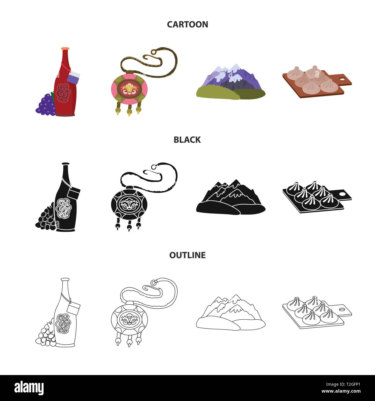 Isolated object of culture and sightseeing sign. Collection of culture ...