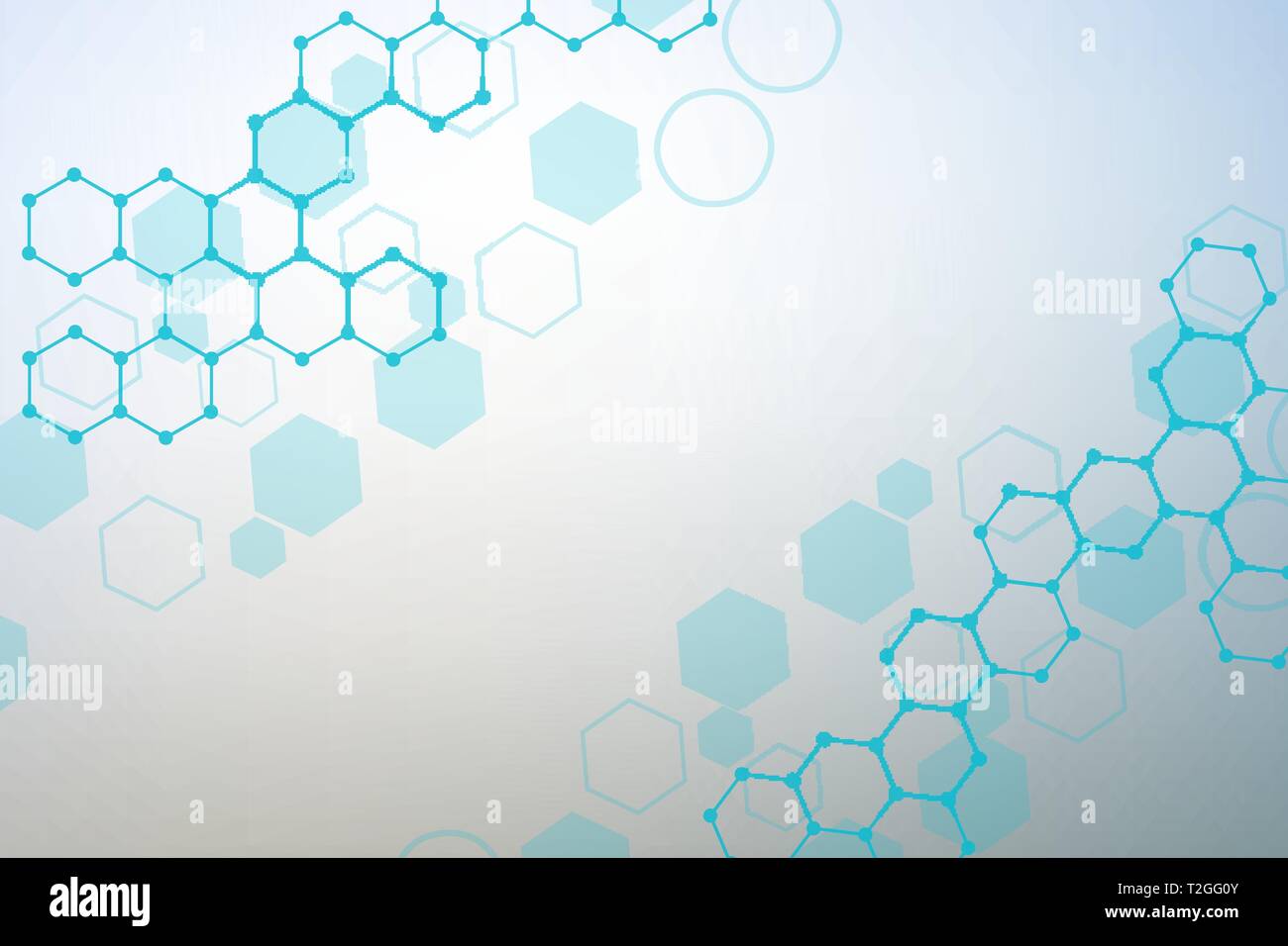 Science network pattern, connecting lines and dots. Technology hexagons ...