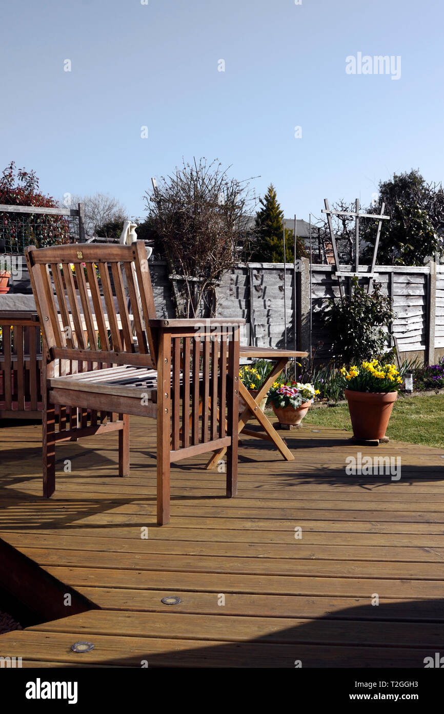 Garden patio timber decking construction hi-res stock photography and ...