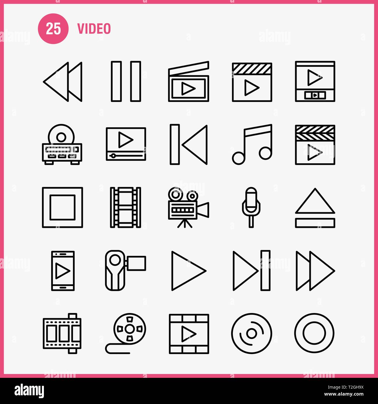 Video Line Icon Pack For Designers And Developers. Icons Of Director ...