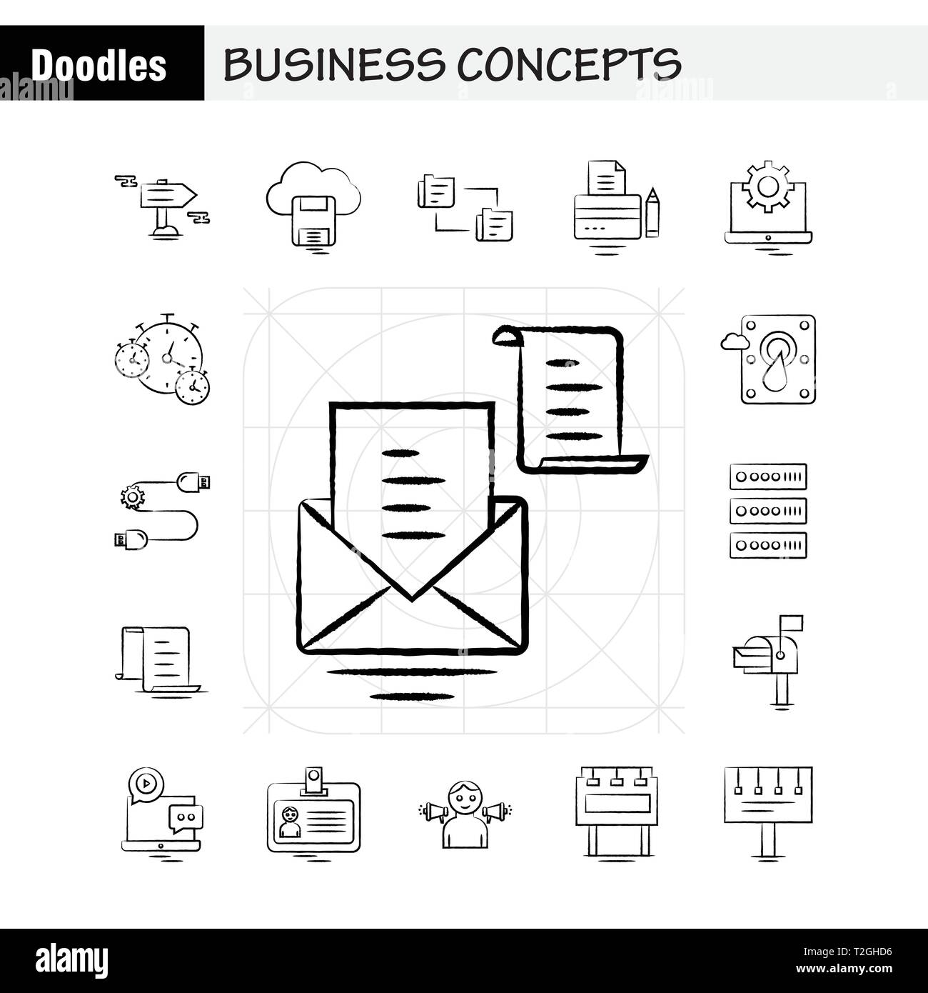 Business Concepts Hand Drawn Icons Set For Infographics, Mobile UX/UI ... Business Concepts Hand Drawn Icons Set For Infographics, Mobile UX/UI ...