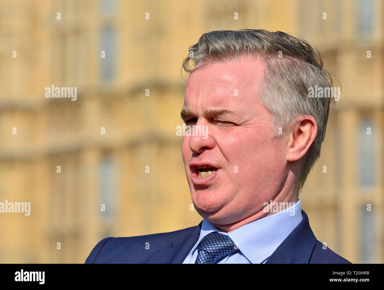 Colin Clark MP (Con: Gordon) interviewed on College Green, Westminster ...