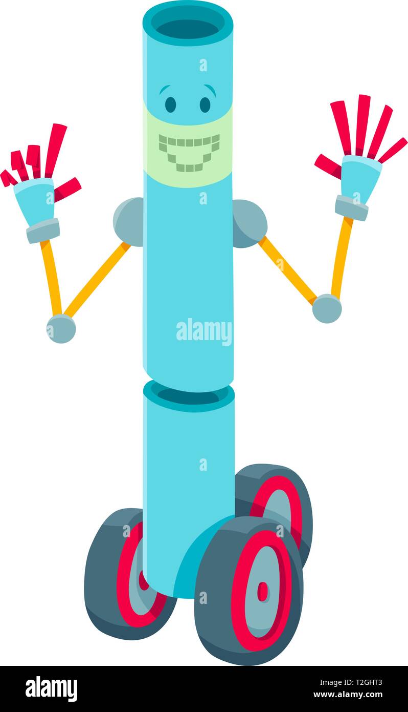 Cartoon Illustration of Funny Robot Fantasy or Science Fiction ...