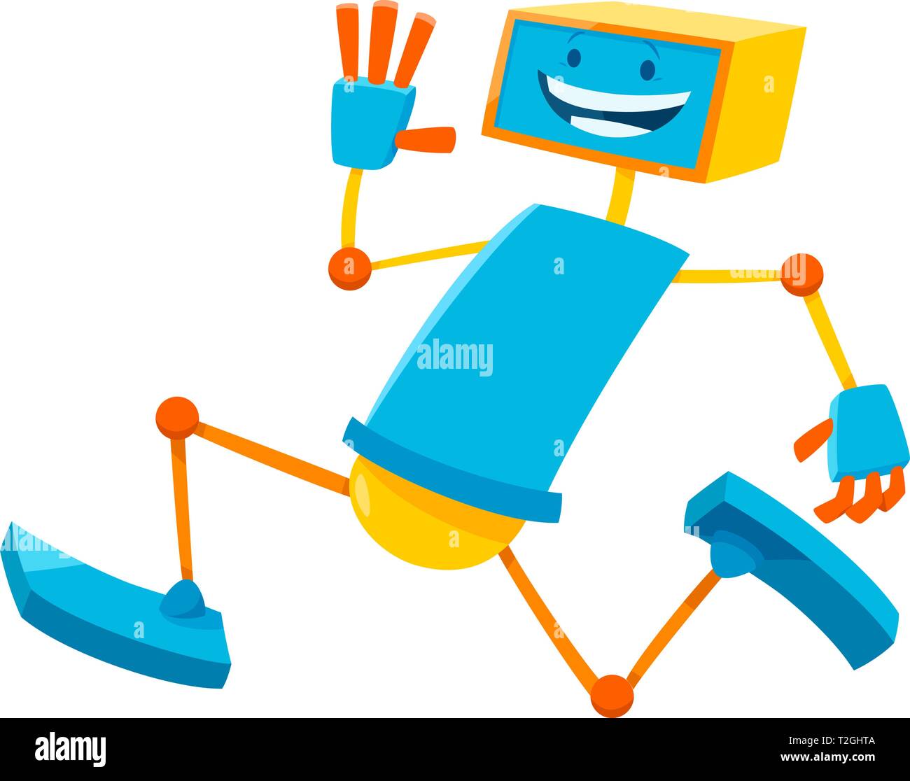 Cartoon running robot illustration Cut Out Stock Images & Pictures - Alamy