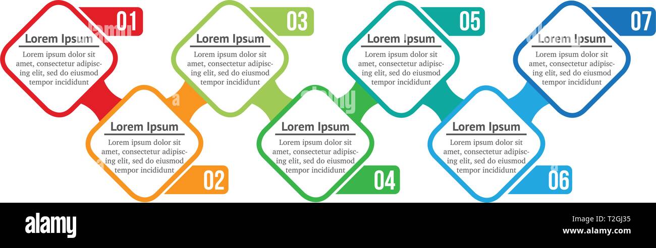 Vector Infographic squares with 7 options or steps. Infographics for ...