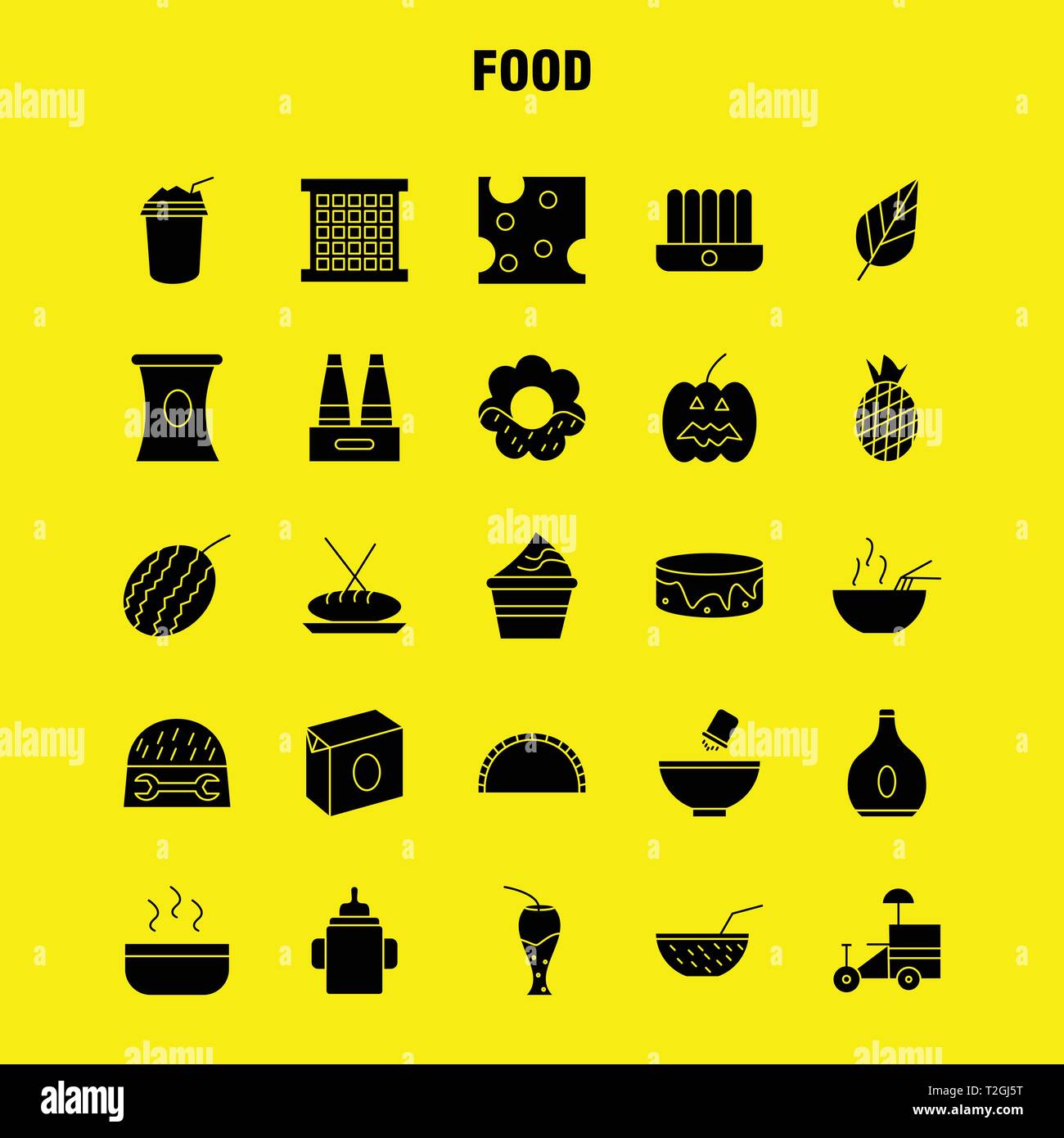 Food Solid Glyph Icons Set For Infographics, Mobile UX/UI Kit And Print ...