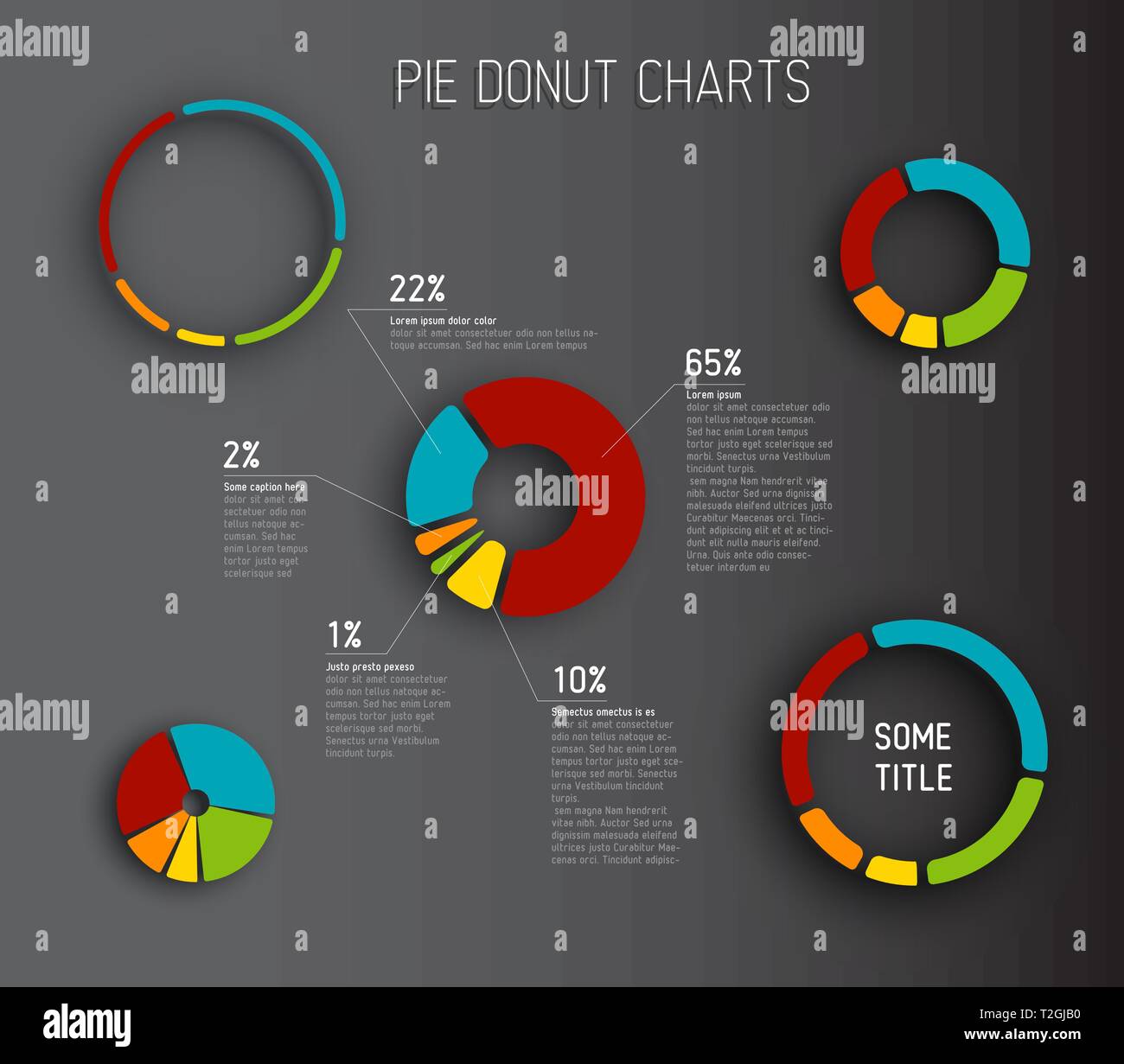 Colorful Vector Donut pie chart templates for your reports ... Colorful Vector Donut pie chart templates for your reports ...