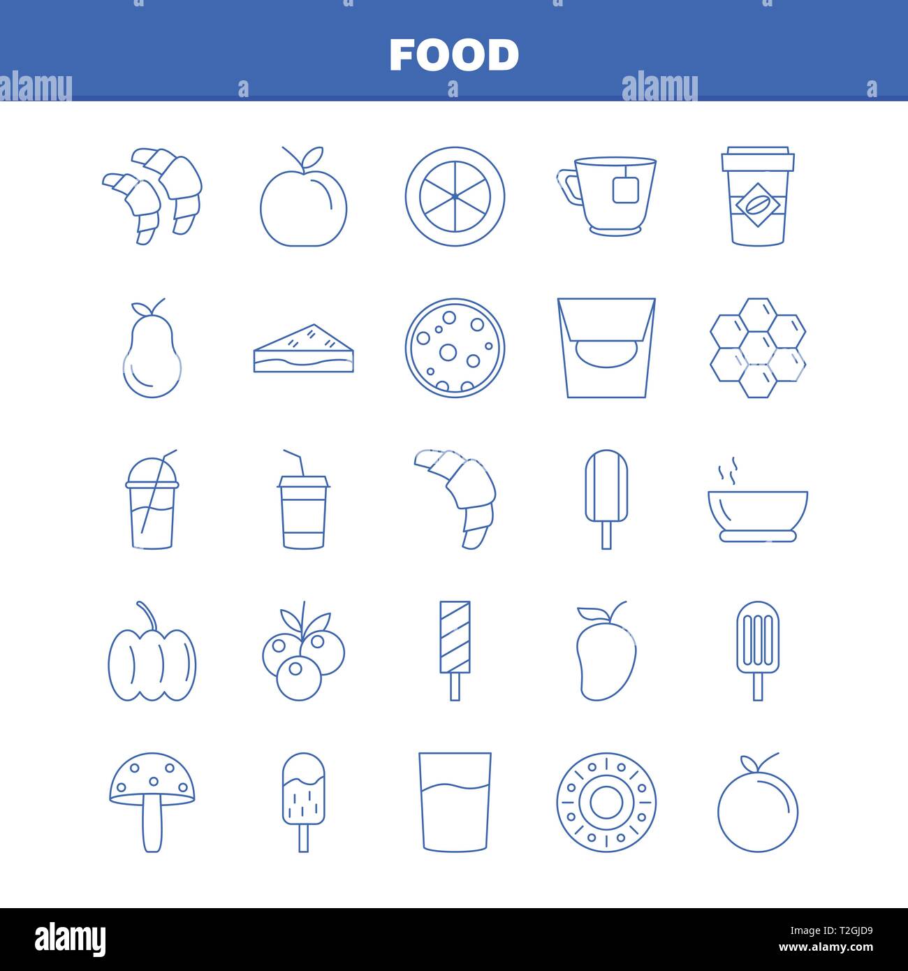Food Line Icon for Web, Print and Mobile UX/UI Kit. Such as: Croissant ...