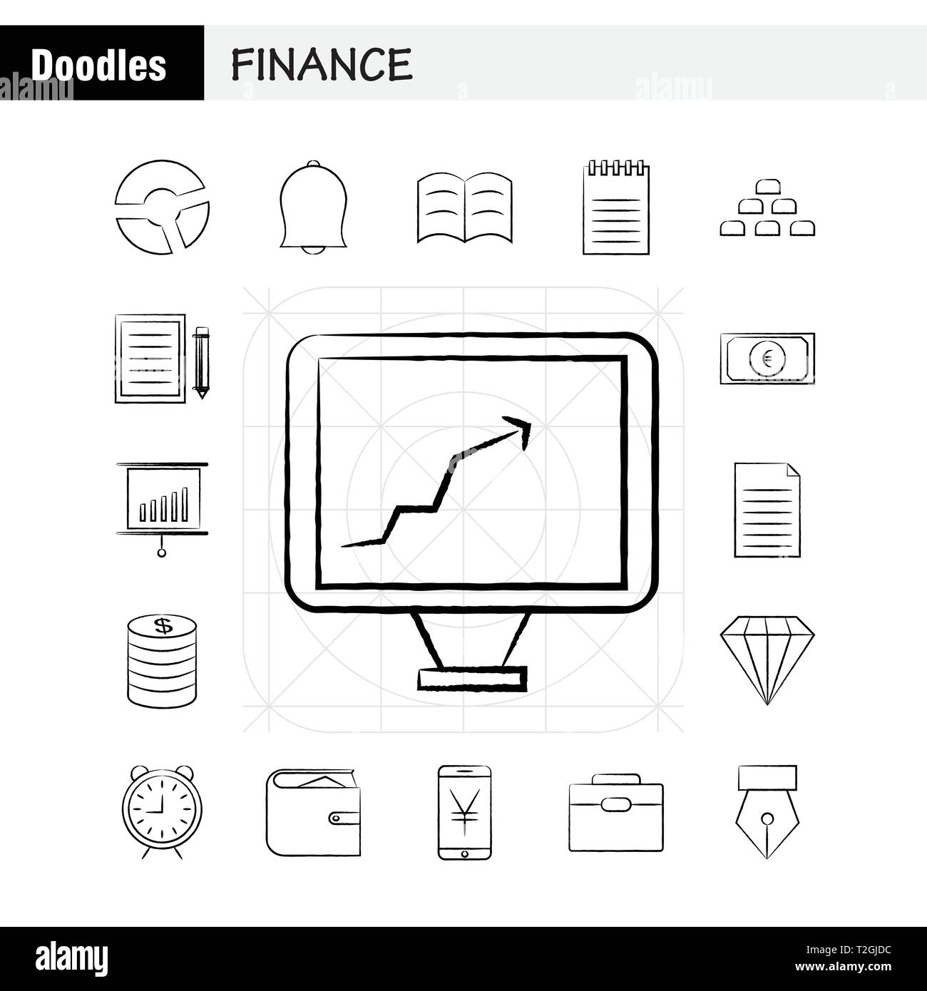 Finance Hand Drawn Icons Set For Infographics, Mobile UX/UI Kit And ...