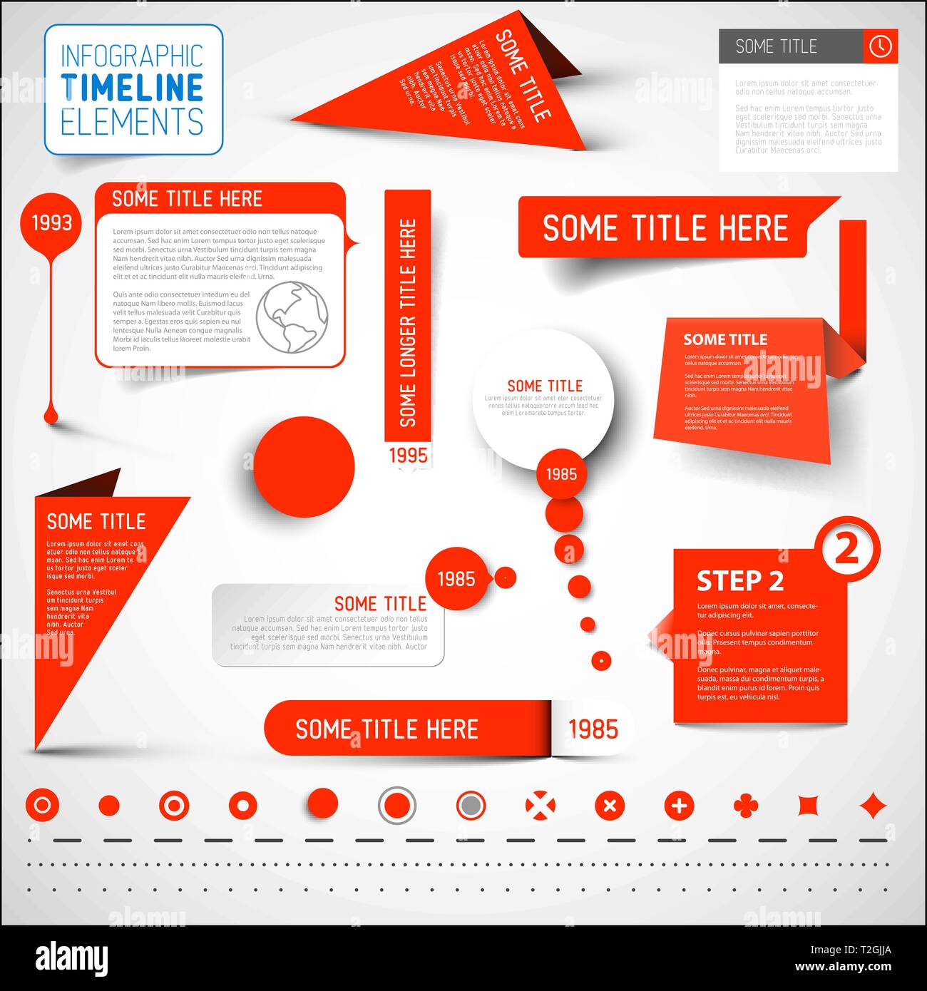 Vector red infographic timeline elements / template Stock Vector Image ...