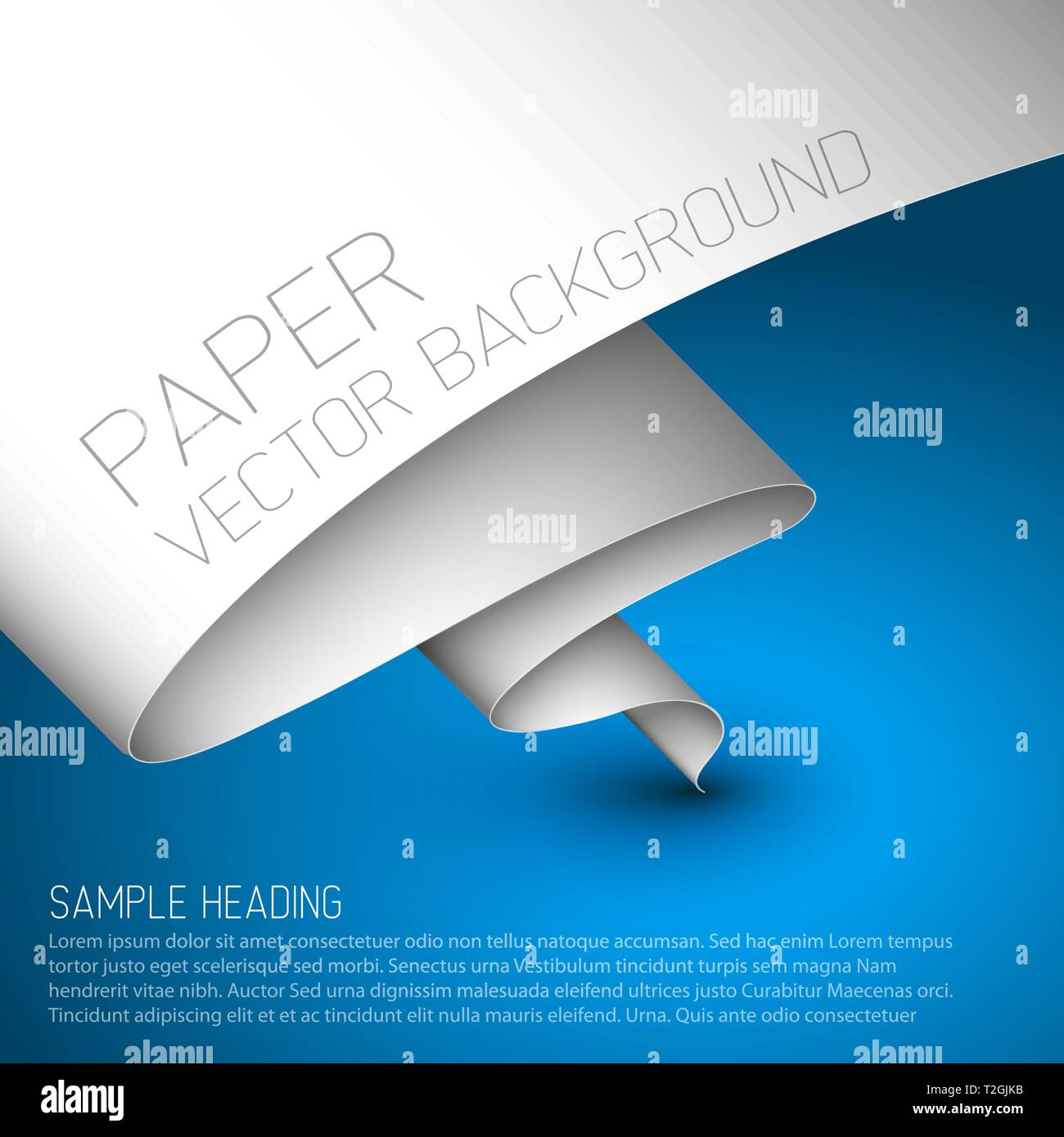 Vector blue simple background with folded white paper Stock Vector ...