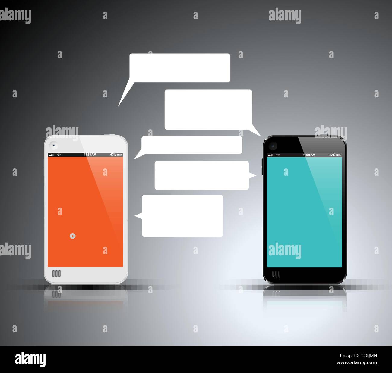 vector smartphone communication technology - concept illustration Stock ...