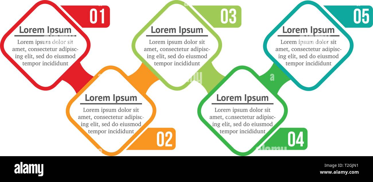 Vector Infographic squares with 5 options or steps. Infographics for ...