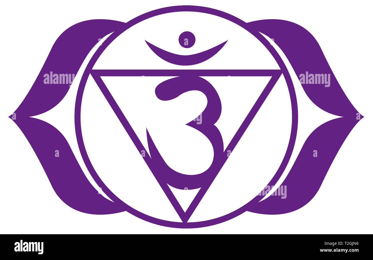 chakra energy third eye meditation yoga hindu illustration Stock Photo ...