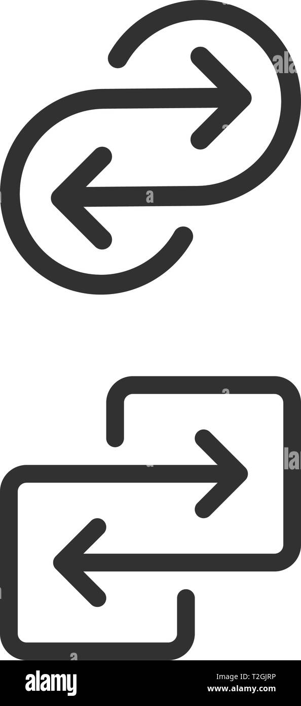 Repetitive process icon with square arrows explanation. Icon reflect ...