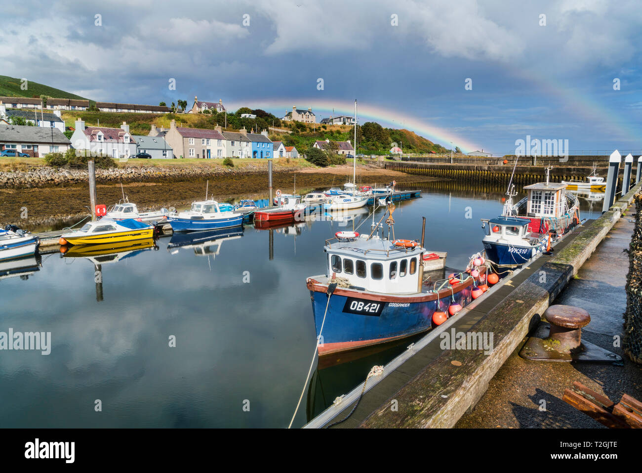 Helmsdale, village, Sutherland coast, Harbour, Highland Region ...