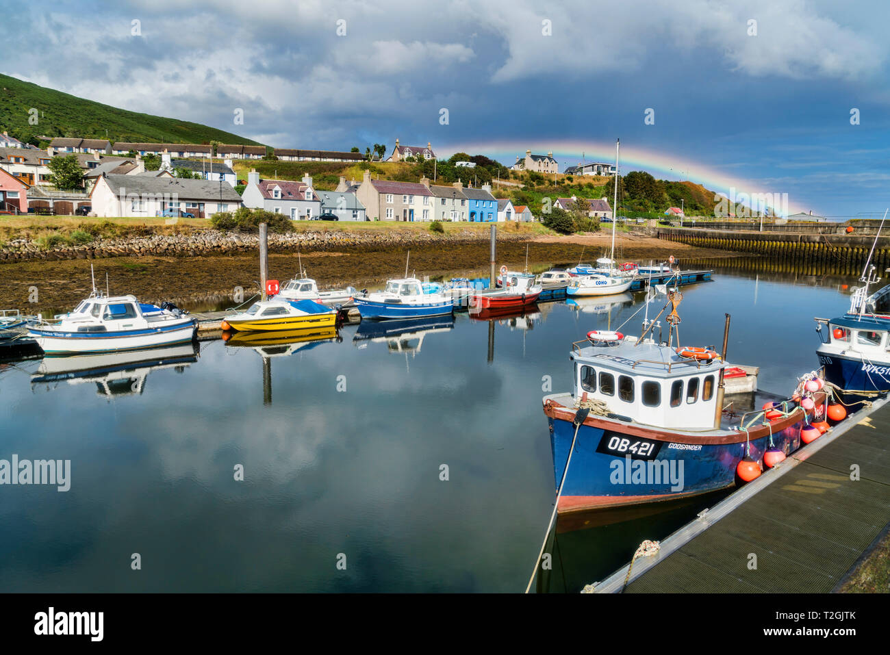Helmsdale, village, Sutherland coast, Harbour, Highland Region ...