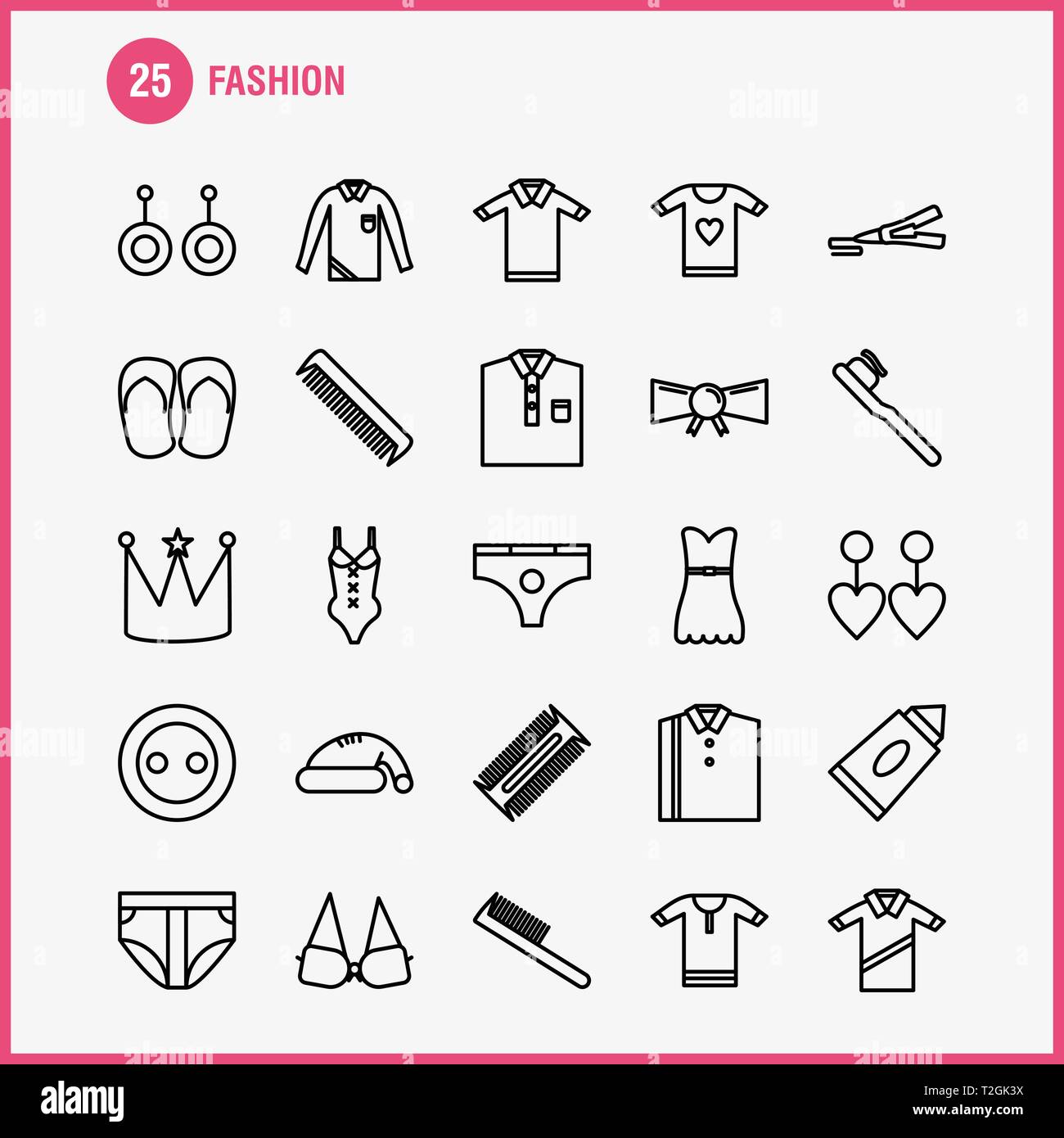 Fashion Line Icons Set For Infographics, Mobile UX/UI Kit And Print ...