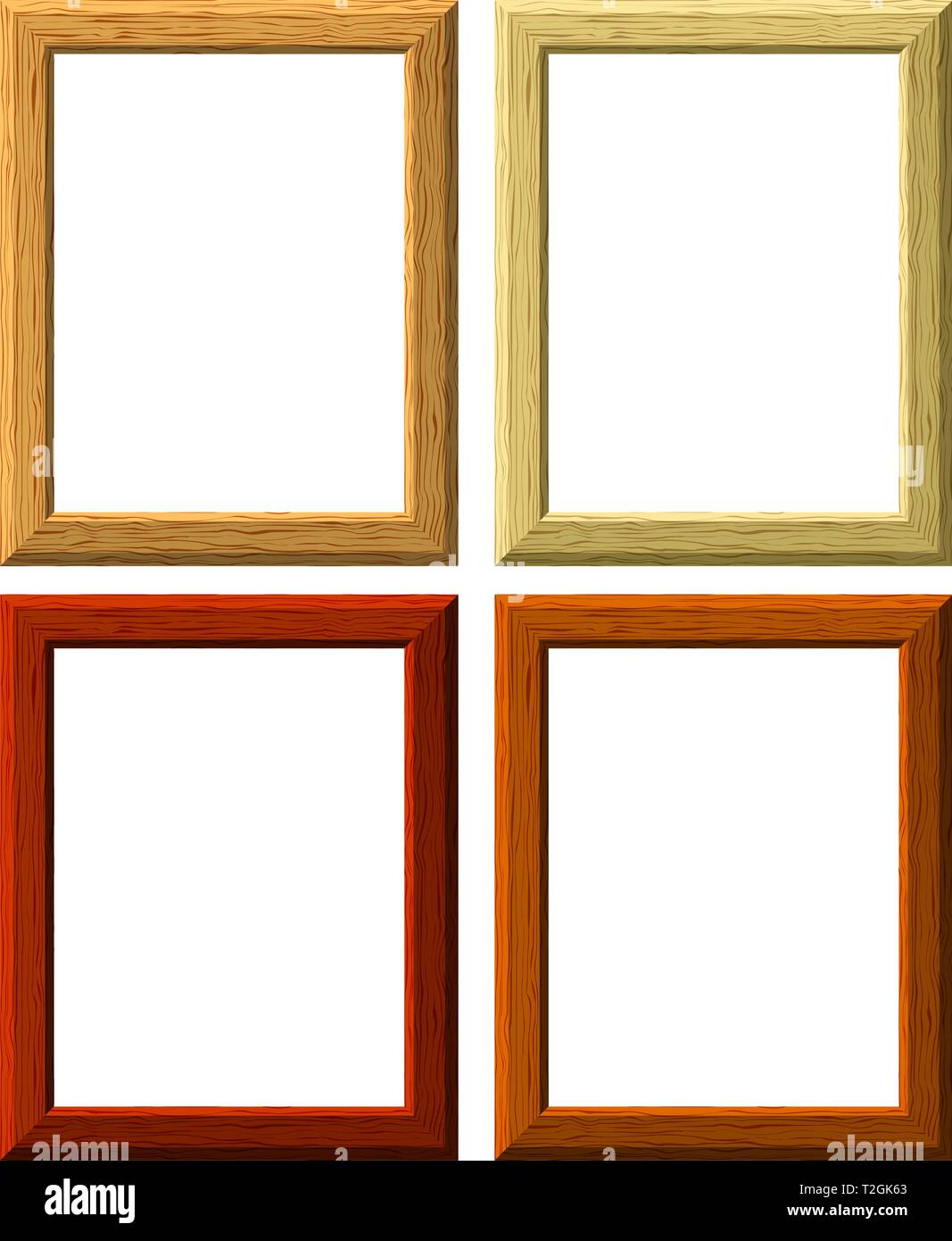 Empty wooden frameworks on a timbered wall. For your images or text ...