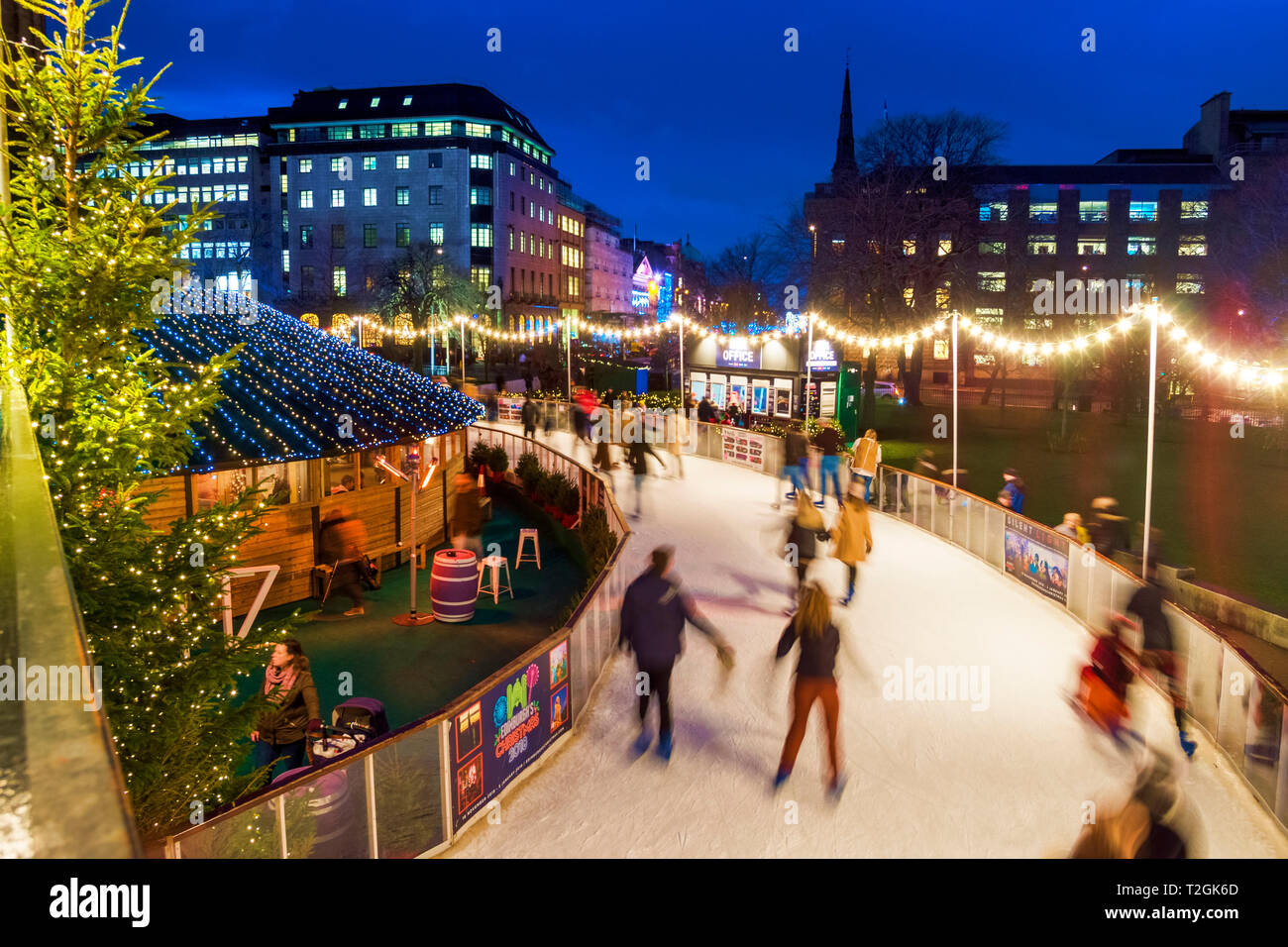 Edinburgh Christmas lights and festivities, skating rink, St Andrews ...