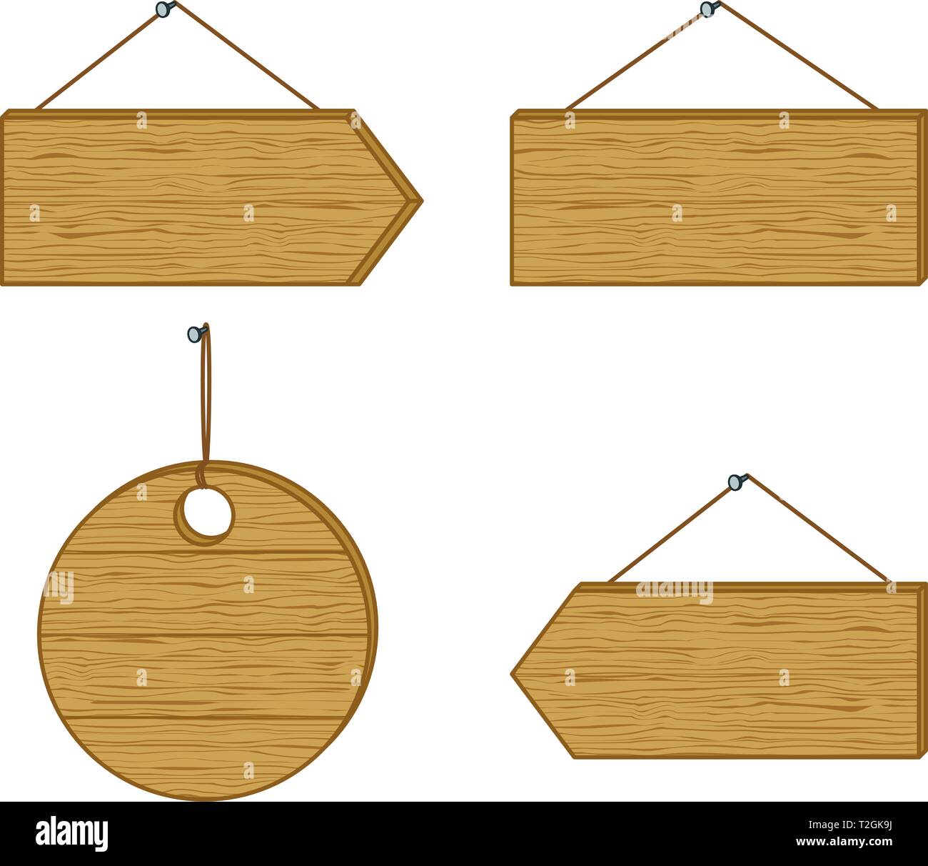 Wood Board Sign Vector