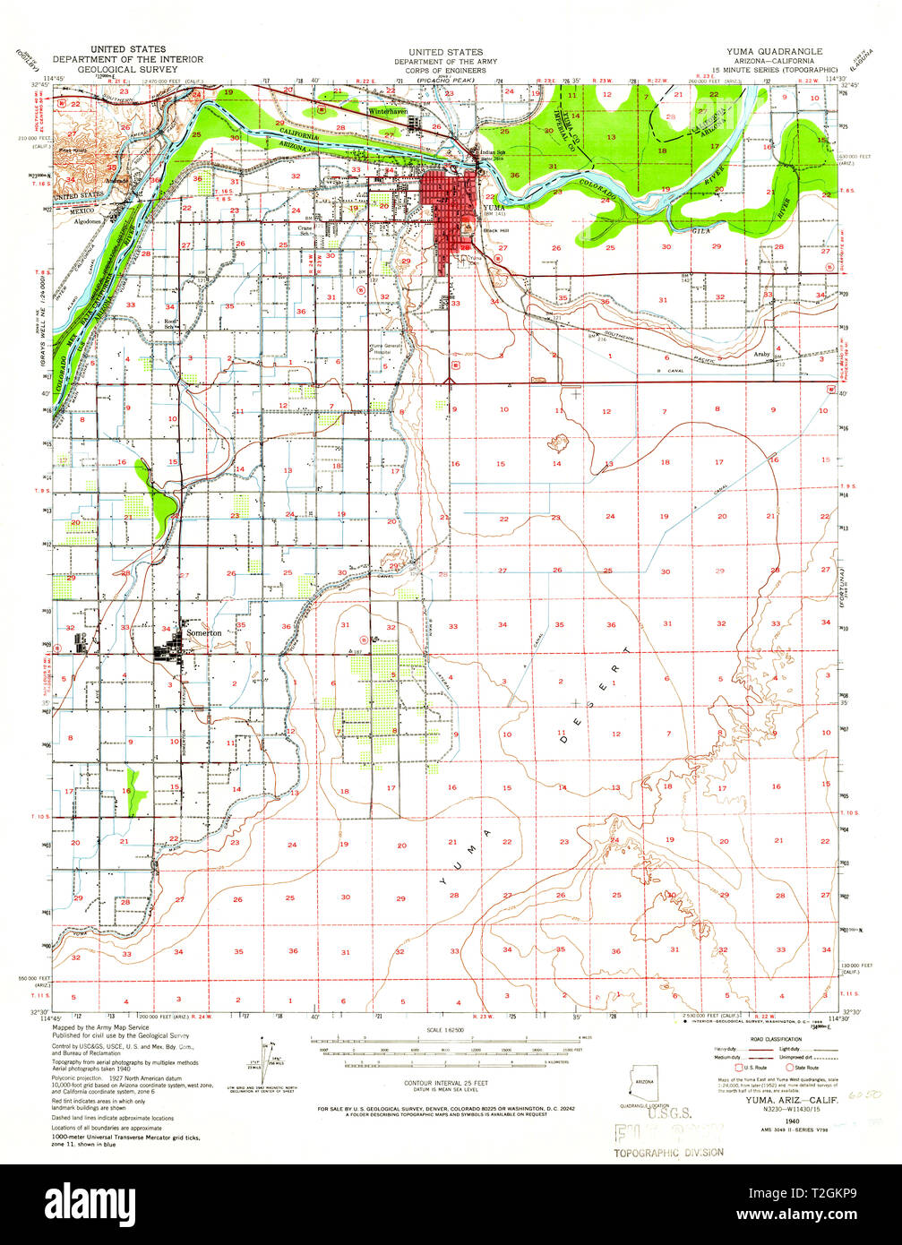 Yuma map Cut Out Stock Images & Pictures - Alamy