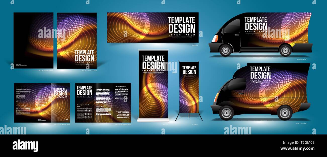 Curvy Particles Template Design Stock Vector Image & Art - Alamy