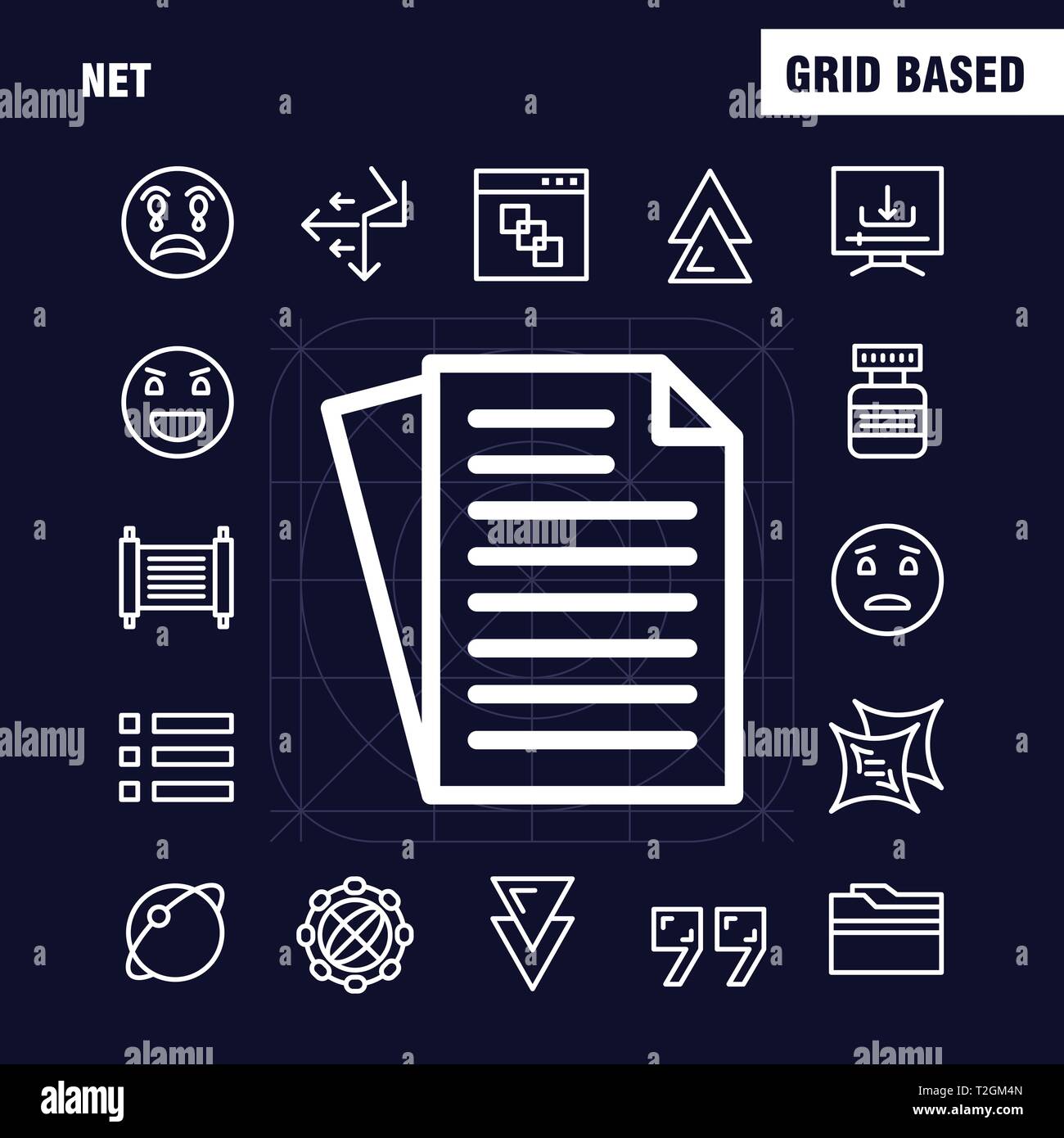Net Line Icons Set For Infographics, Mobile UX/UI Kit And Print Design ...