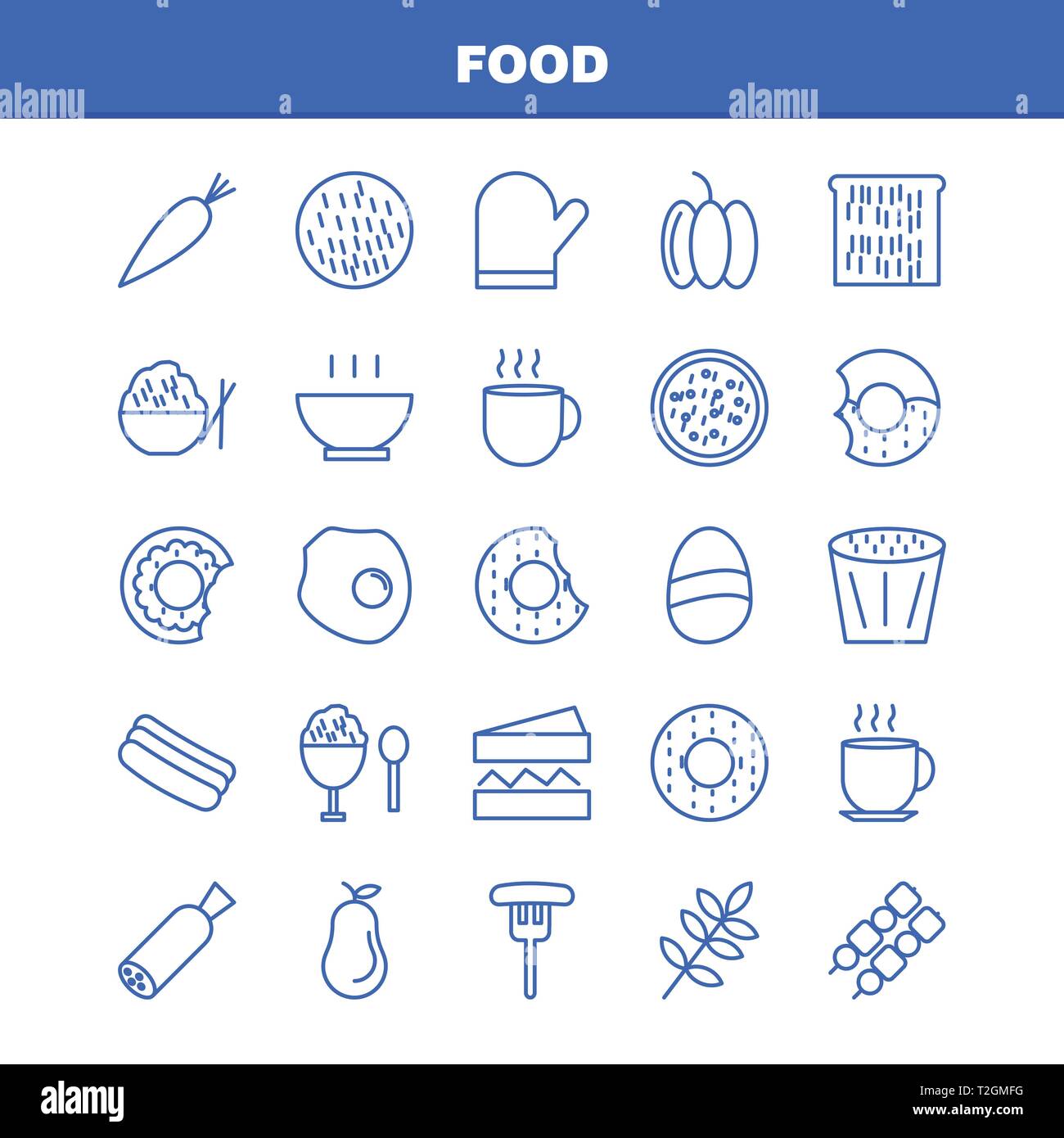 Food Line Icons Set For Infographics, Mobile UX/UI Kit And Print Design ...