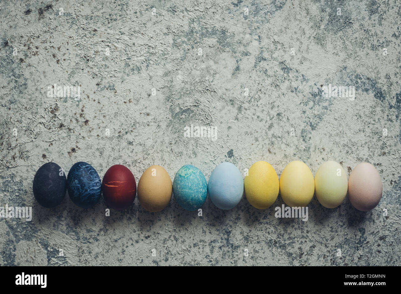 Easter eggs painted with natural egg dye from fruits and vegetables ...