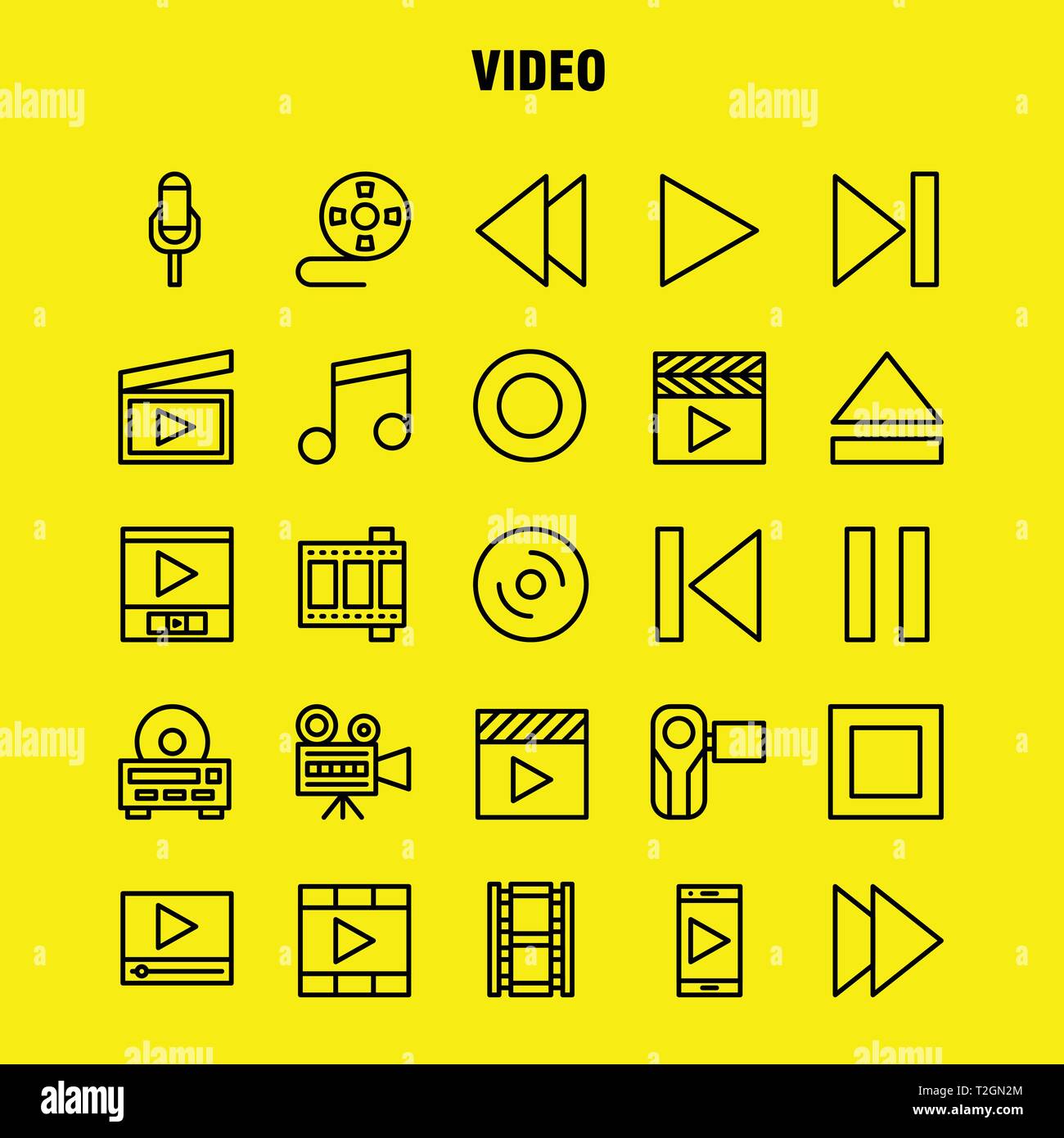 Video Line Icon Pack For Designers And Developers. Icons Of Director ...
