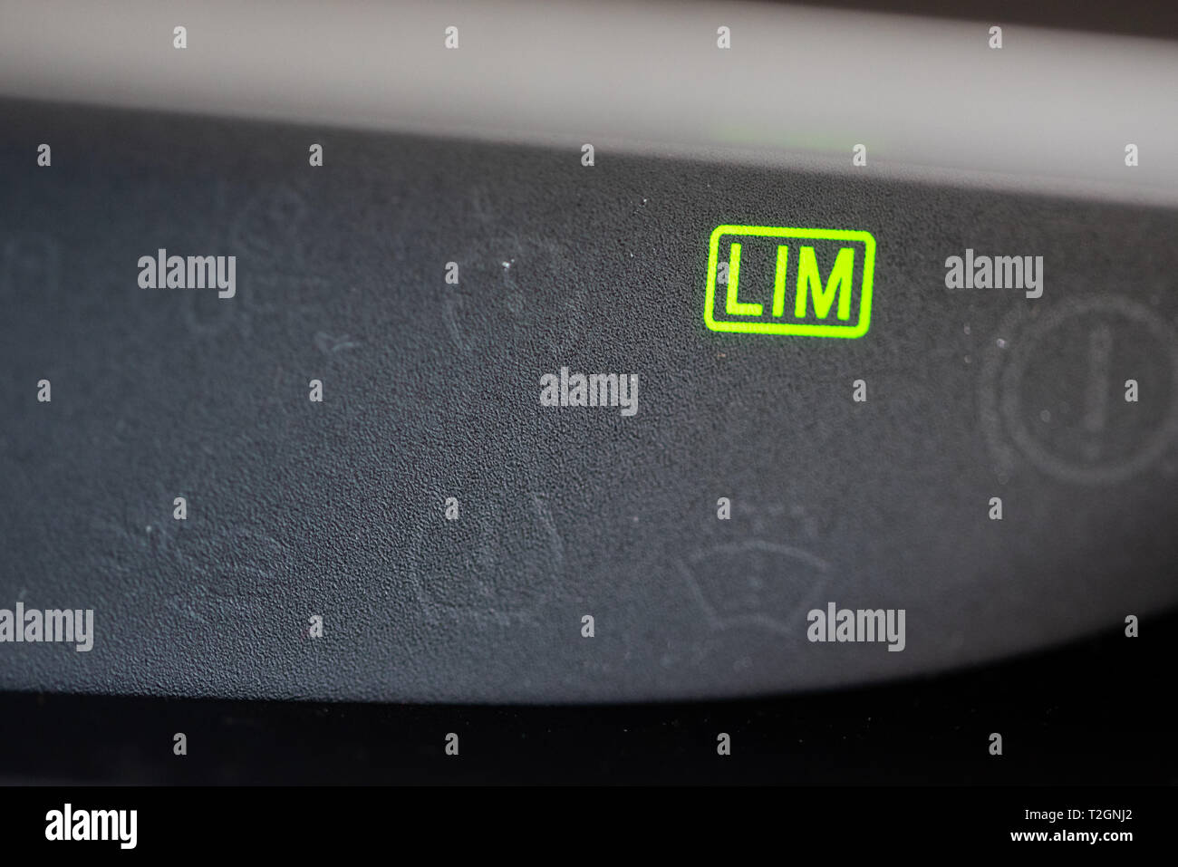 Speed Limiters, close up of the buttons and dials in a car for the ...