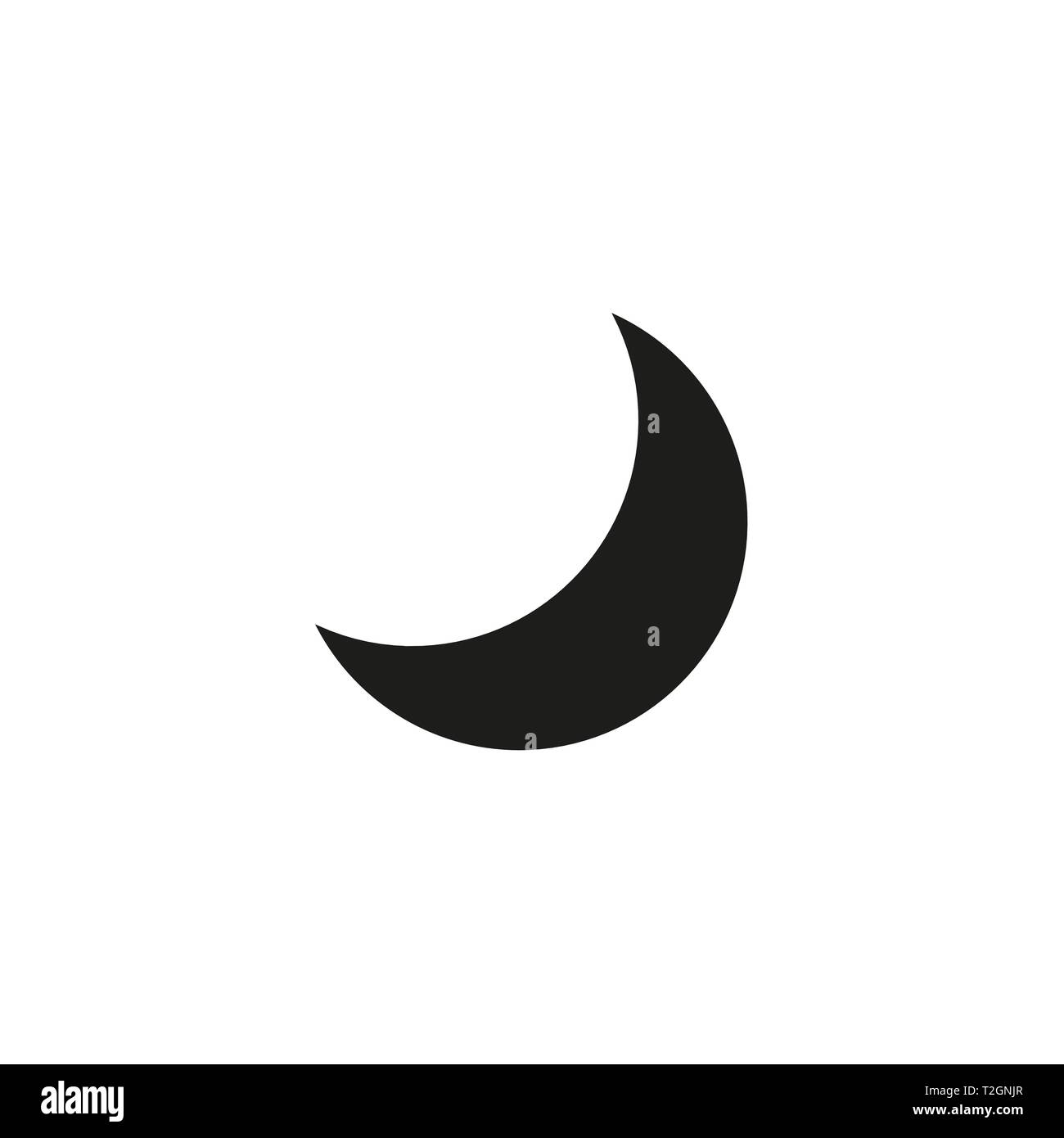 Moon icon, vector illustration. Flat downstairs style. Vector moon icon ...
