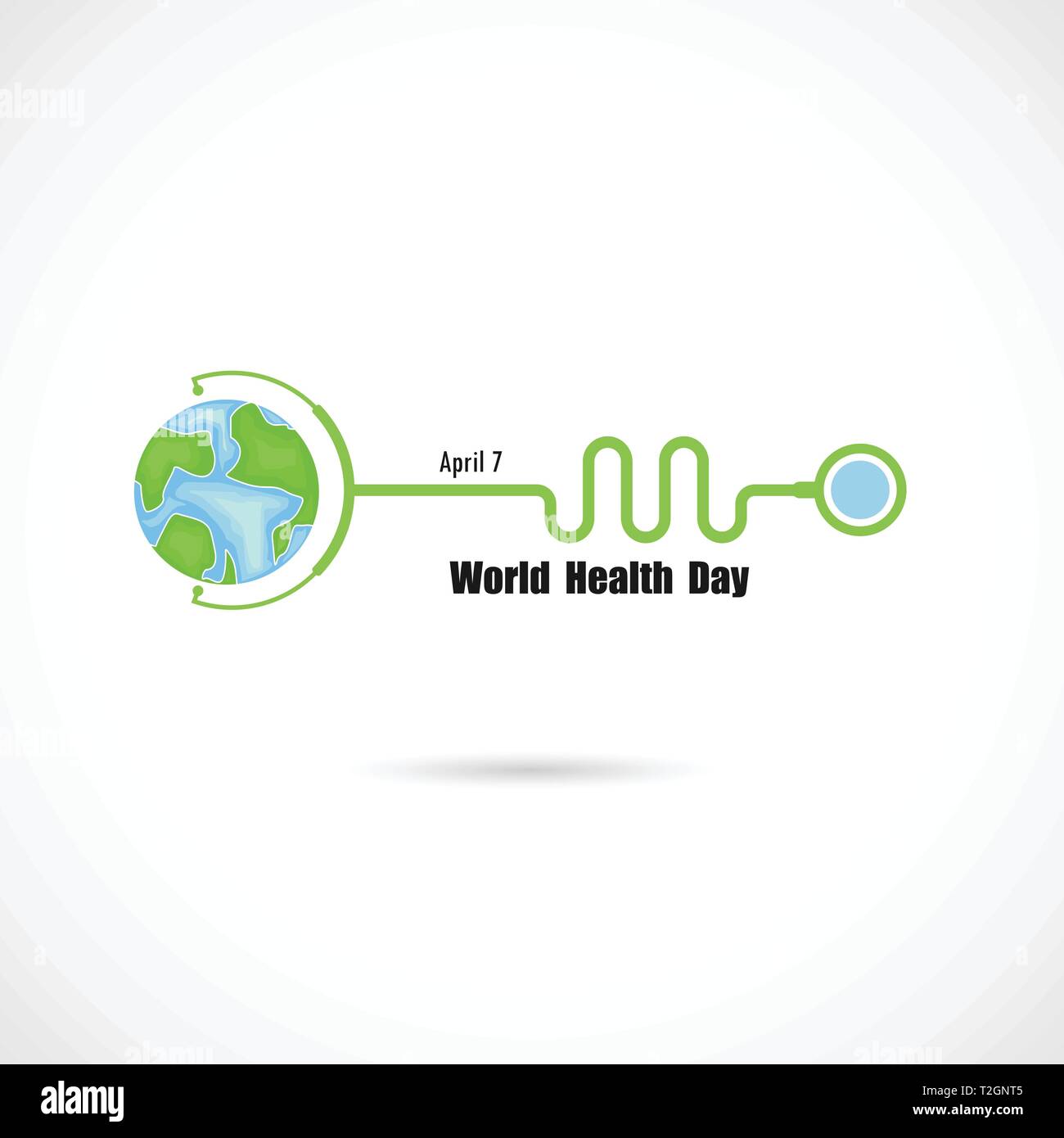 Globe sign and stethoscope vector logo design template.World Health Day ...