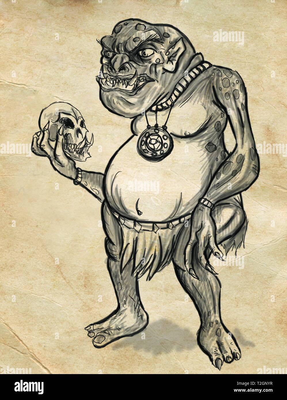 strange and unusual beast illustration Stock Photo - Alamy