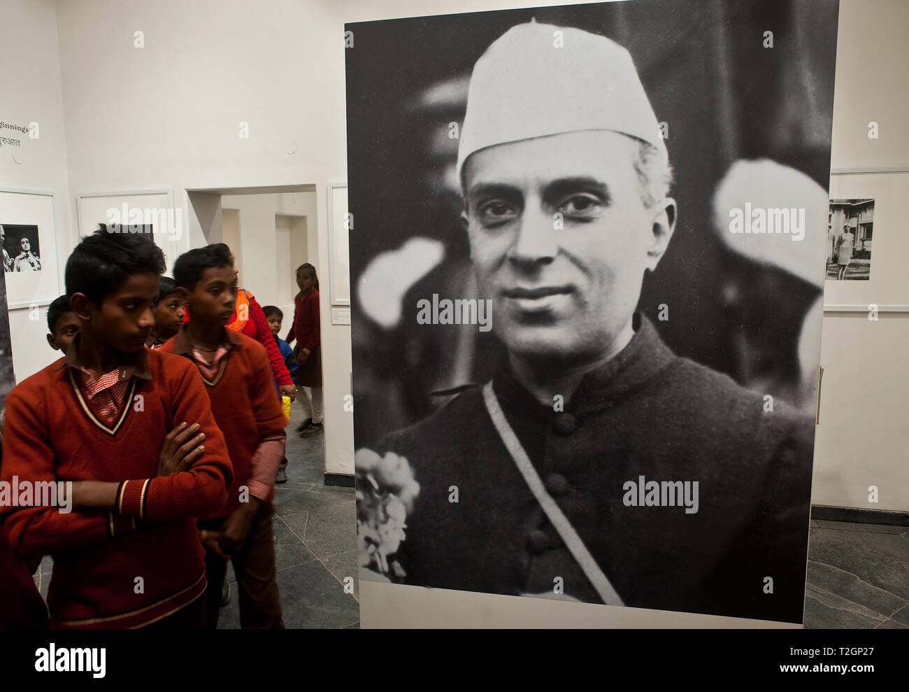 Schoolchildren visiting Anand Bhavan, the former house of the Nehru ...
