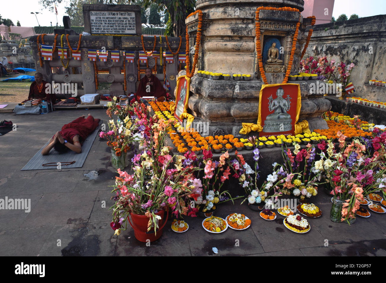 Offerings flowers buddhist temple hi-res stock photography and images ...
