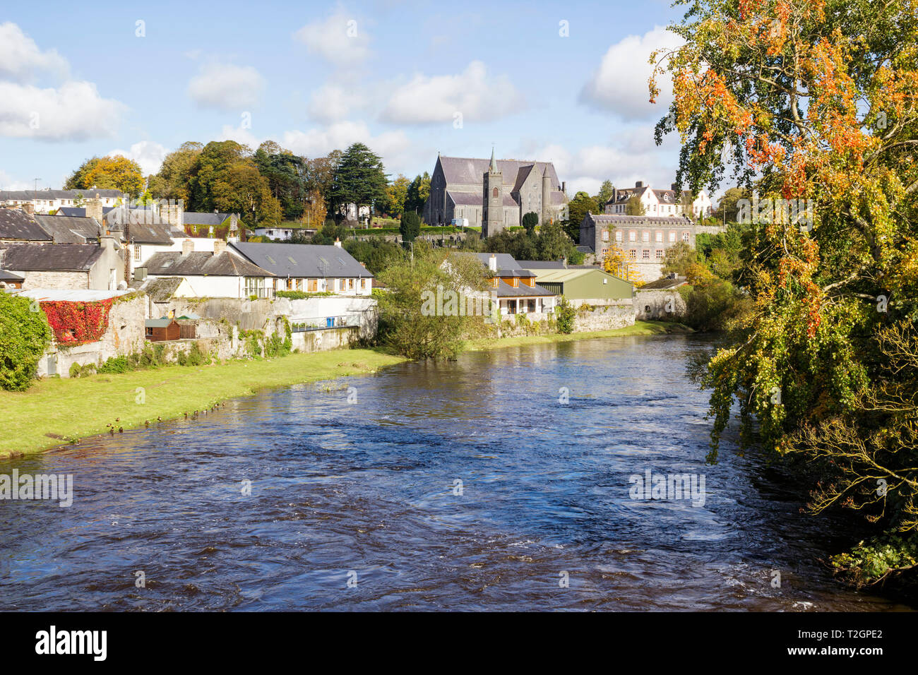 Village of Thomastown overlooking River Nore in County Kilkenny,Ireland ...