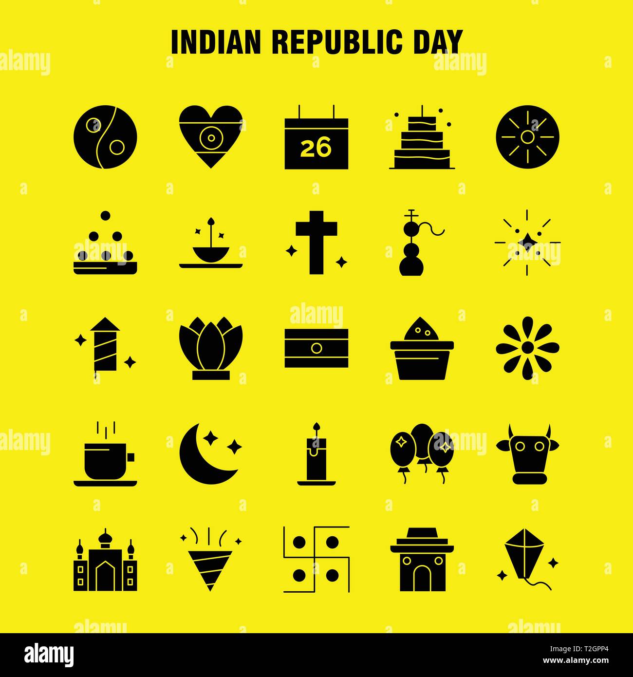 Indian Republic Day Solid Glyph Icon Pack For Designers And Developers ...
