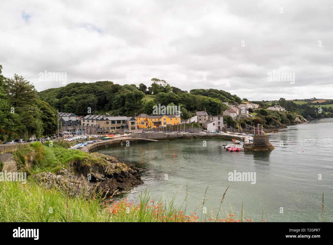 View of a small picturesque village of Glandore with it's harbour.Co ...