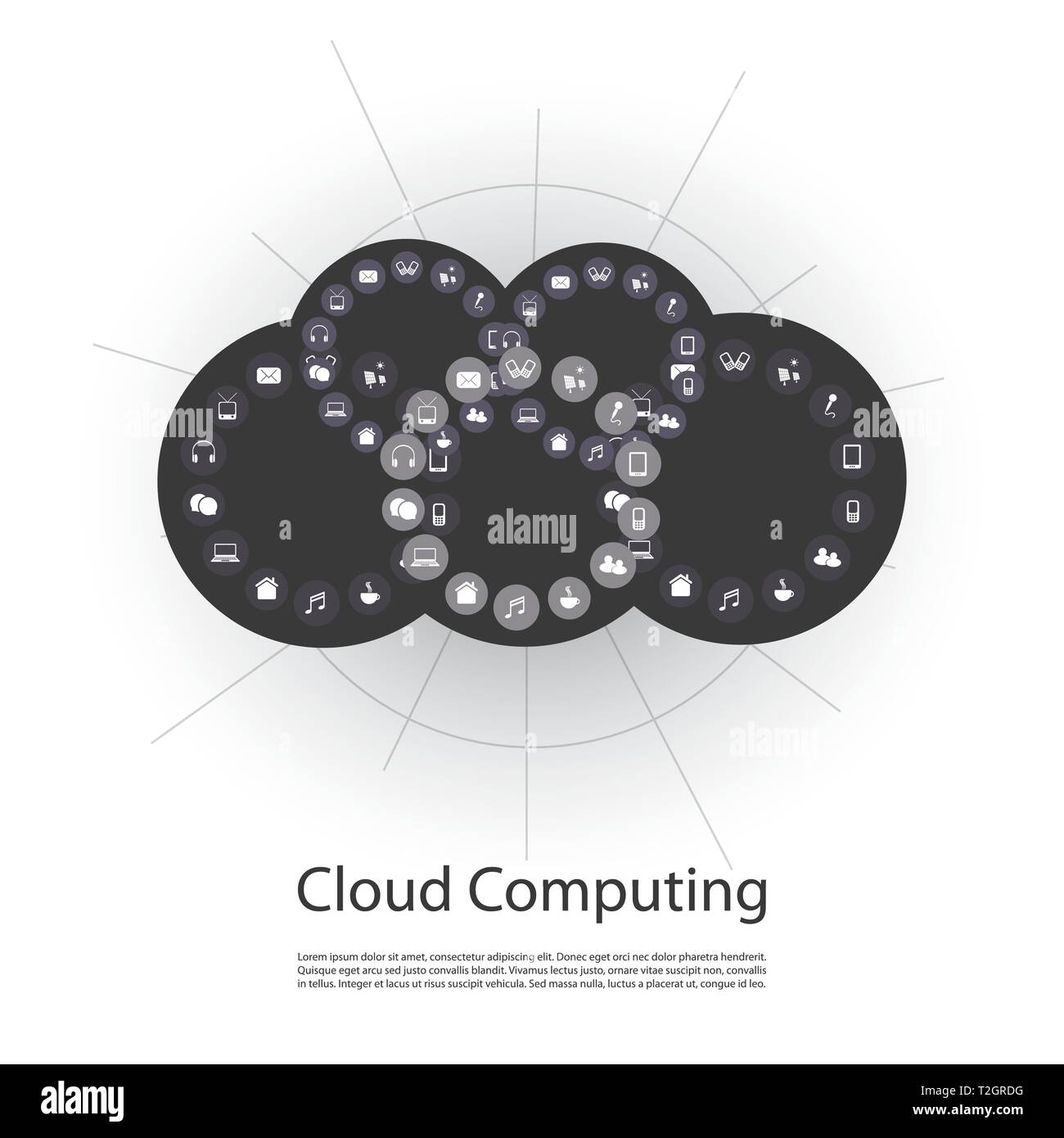 Black and White Networks, IoT, IIoT and Cloud Computing Concept Design ...