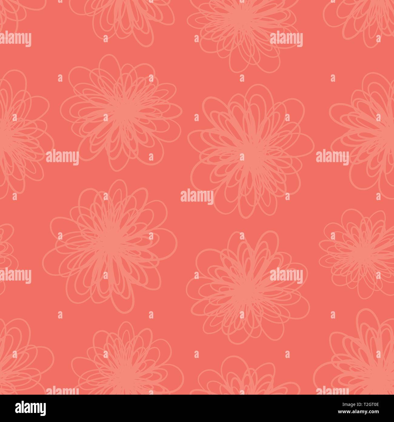 Red florals texture seamless vector background. Repeating pattern of ...