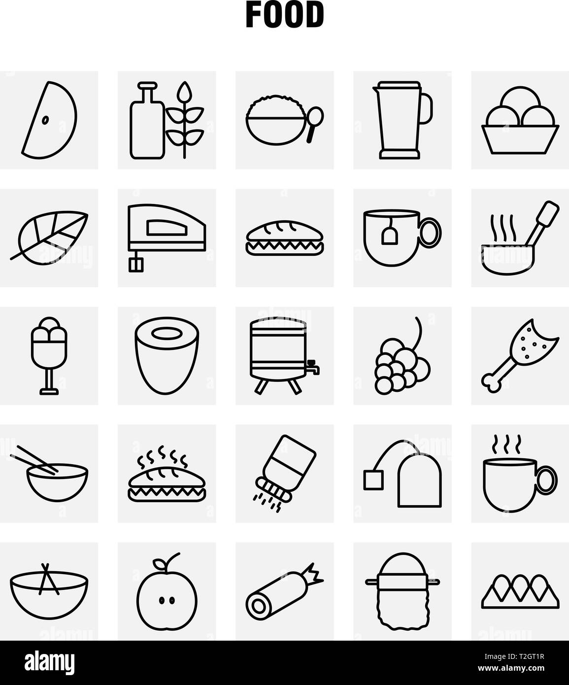 Food Line Icons Set For Infographics, Mobile UX/UI Kit And Print Design ...