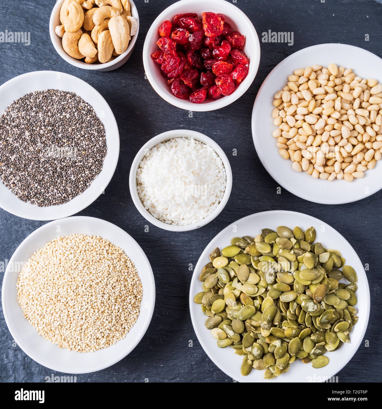 Top view set bowls hi-res stock photography and images - Alamy