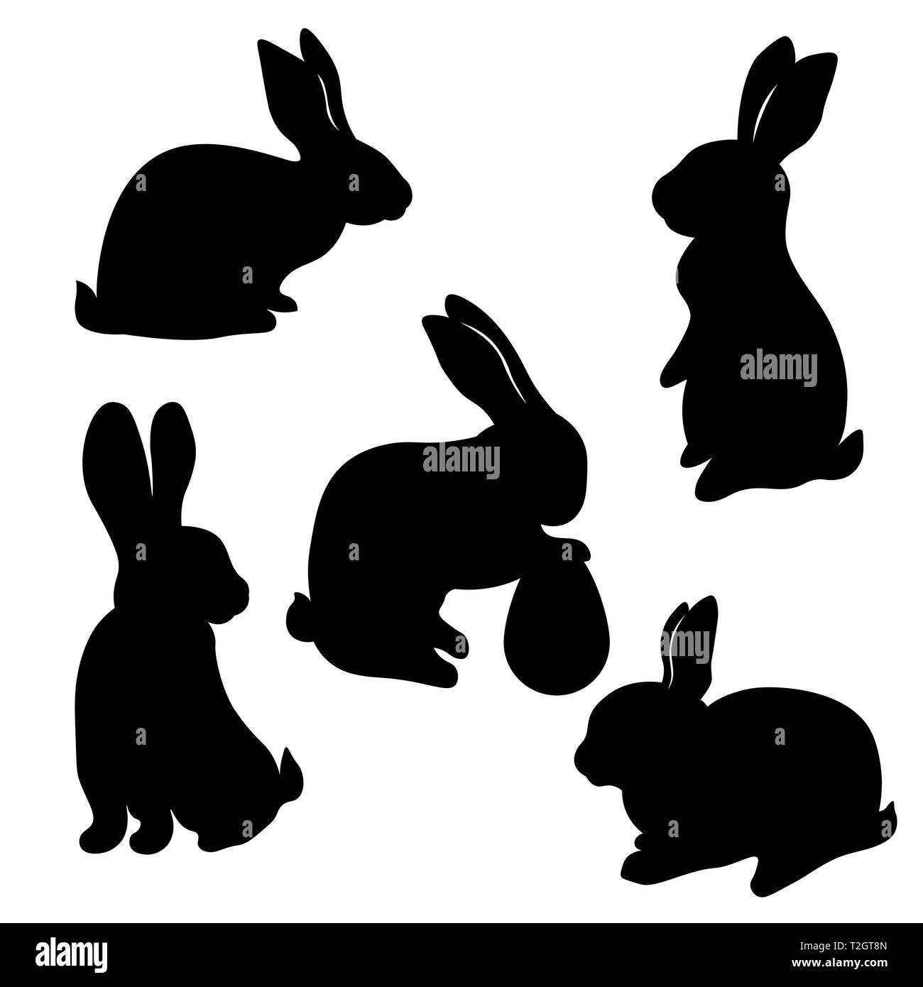 Laser cut Easter bunny rabbit. Set, fancy hare with laser cut for die ...