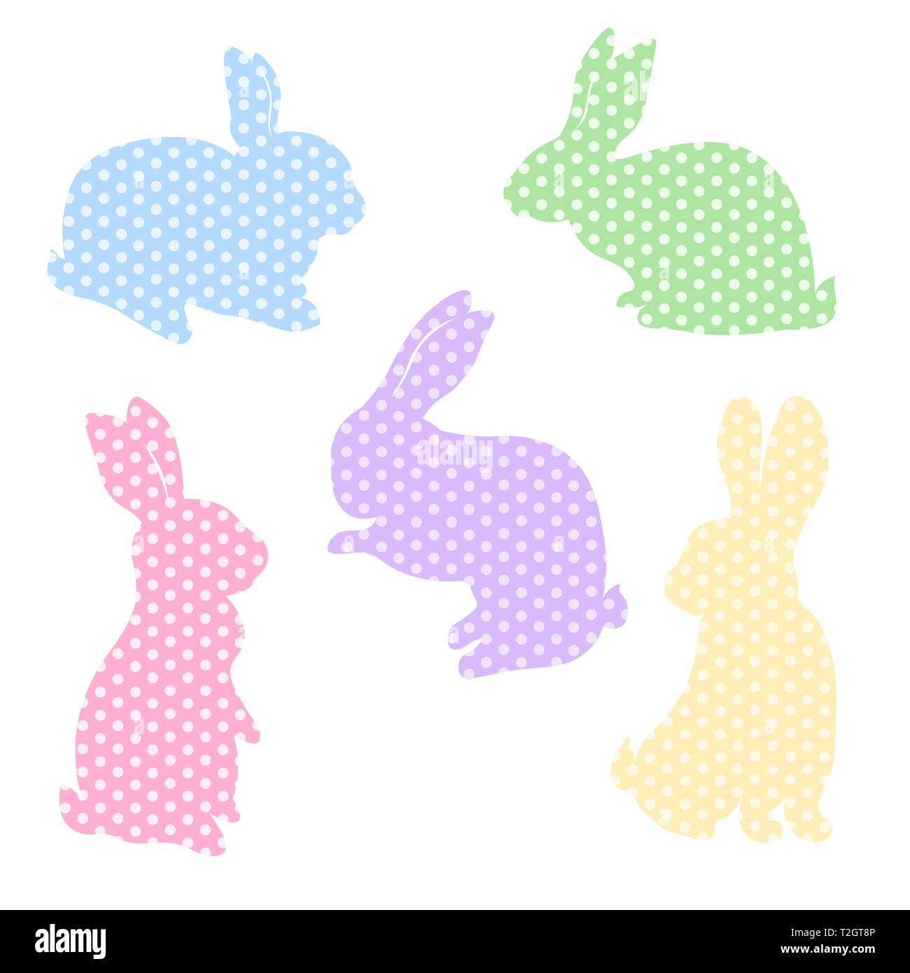 Easter bunny rabbit.. Colorful bunnies in polka dots for decoration ...