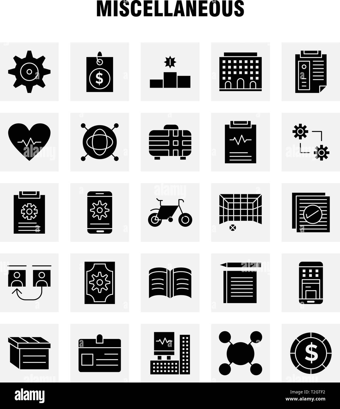 Miscellaneous Solid Glyph Icons Set For Infographics, Mobile UX/UI Kit ...